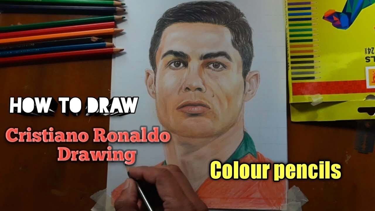 How To Draw Cristiano Ronaldo//How to Draw Outline with Grid Method ...