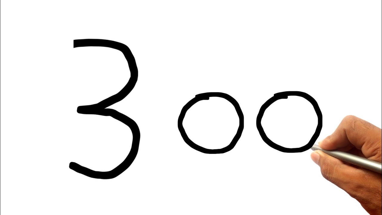 How To Draw Rabbit With 300 Number | rabbit drawing easy | rabbit ...