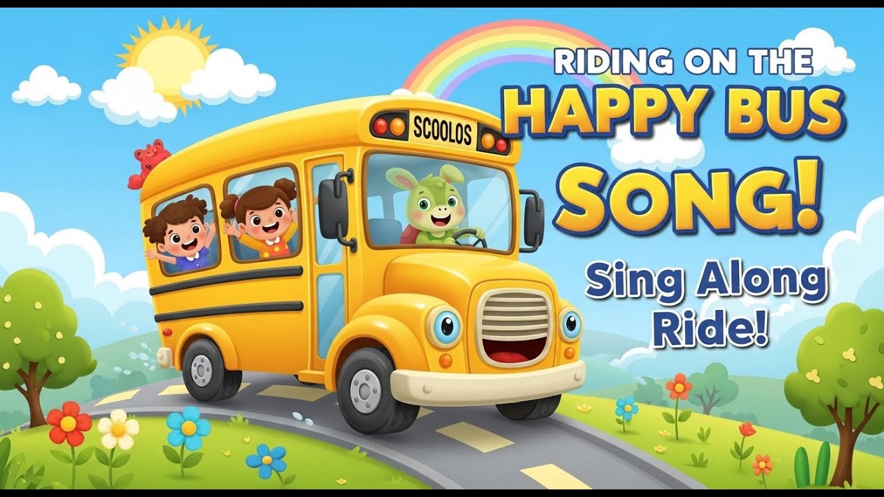 🚍 Riding on the Happy Bus | Fun Kids #HappyBus #KidsSongs #SingAlong # ...