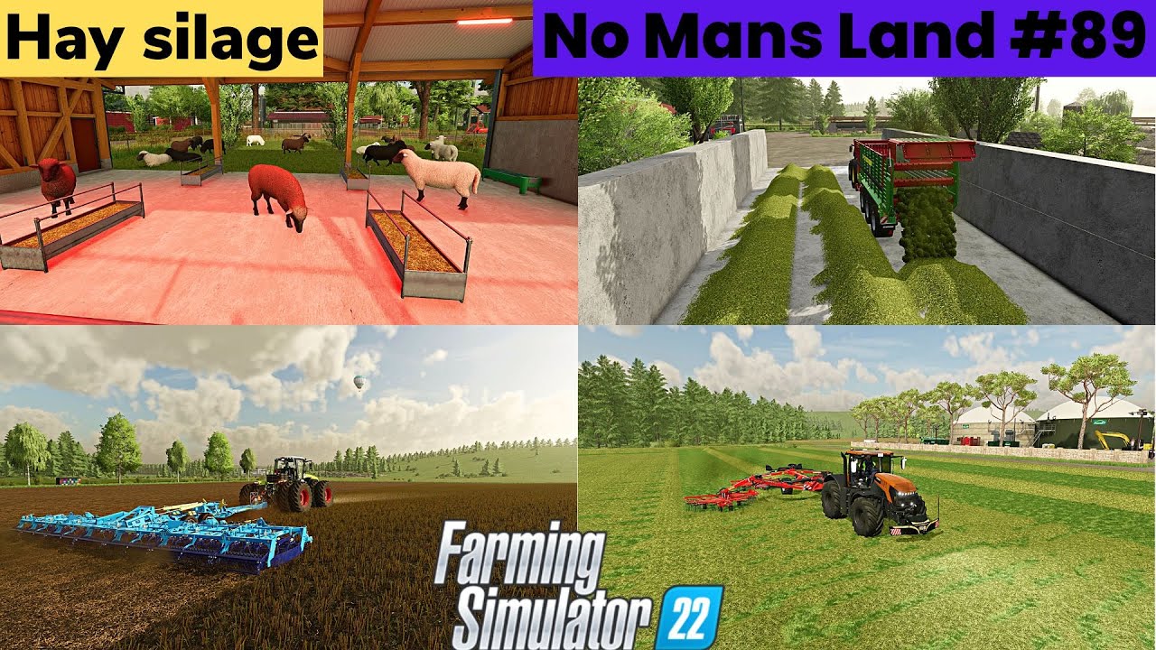 #FS22🚜Silage of hay in a pit Straw collection Scattering lime Plowing a ...