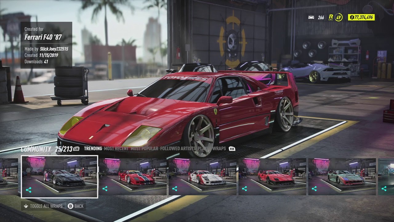 NFS Heat Ferrari f40 full build - YouTube