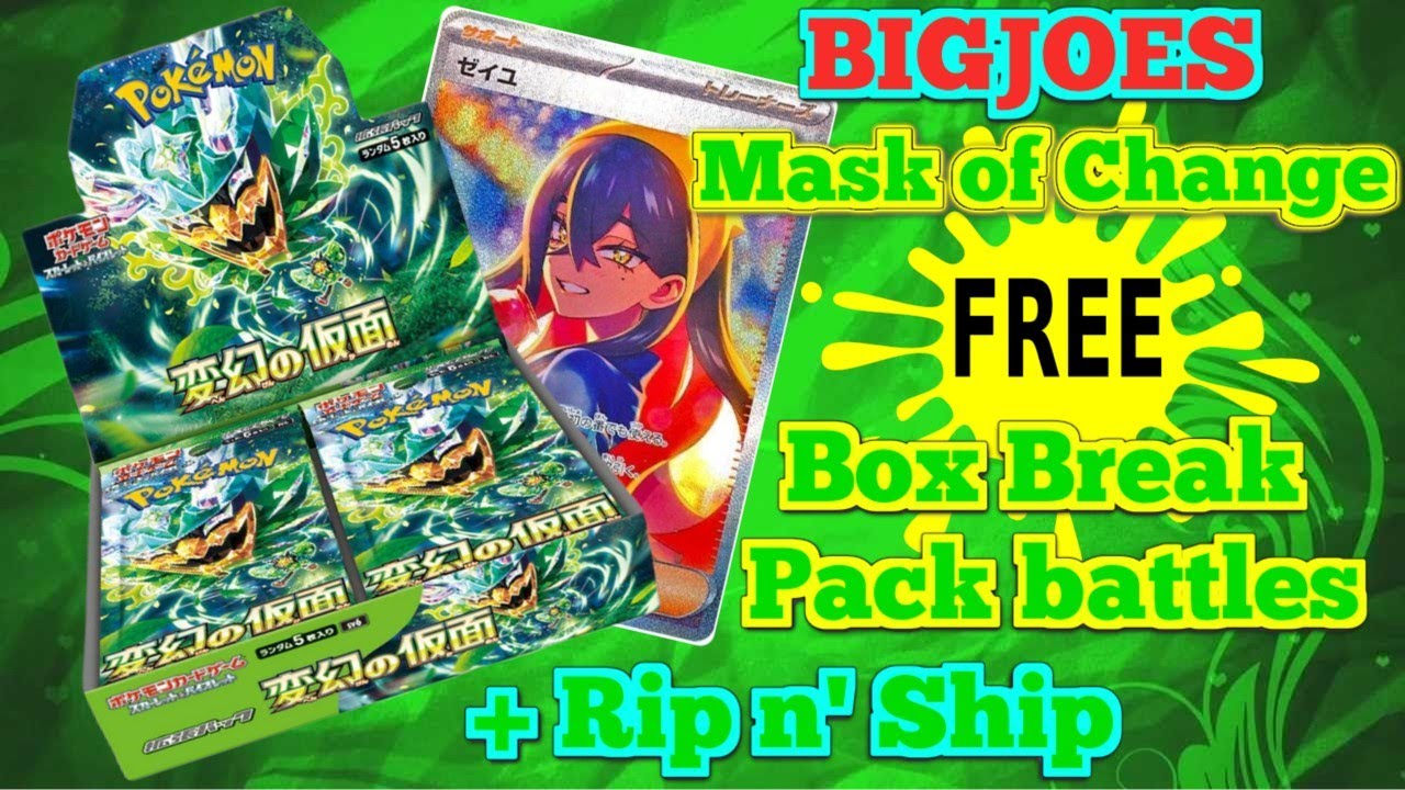 Free Pack Battles - JPN Mask of Change Box Break - Pokemon Card Shop ...