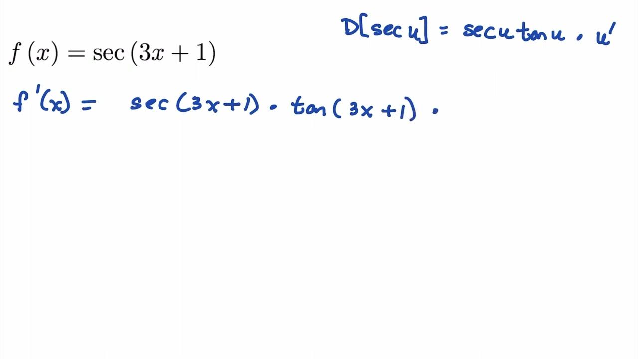 Derivative of a Composite Function With Sec(x) | Sophia Learning Tutorials - YouTube
