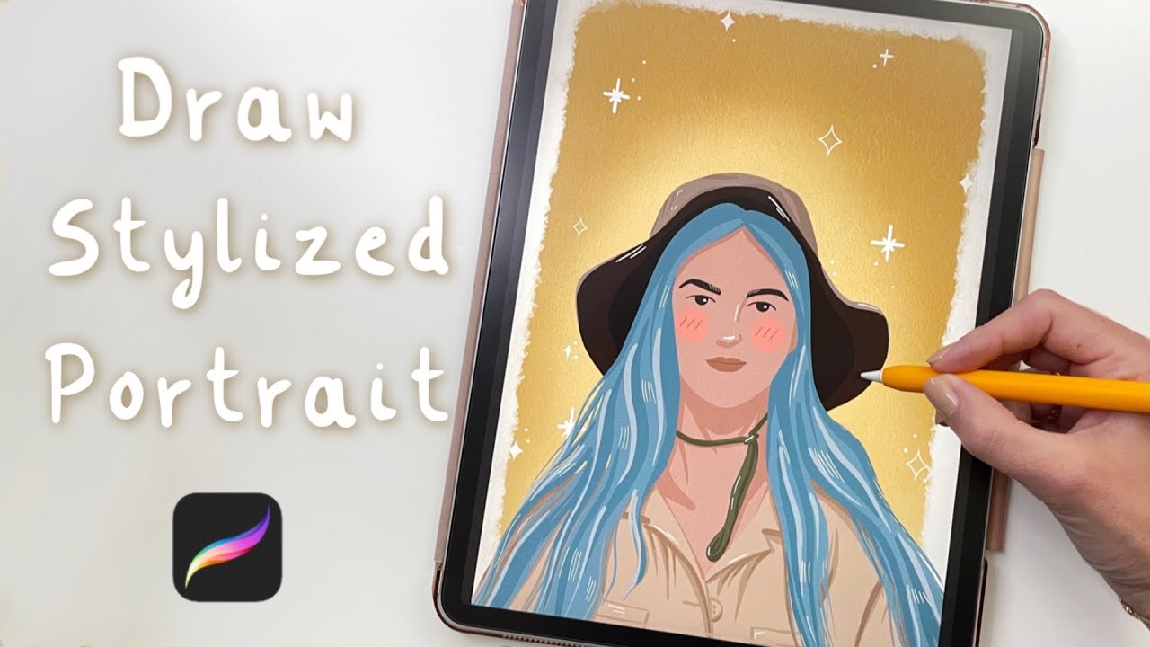 How to draw a Digital Portrait | Cartoon Yourself easy Procreate step ...