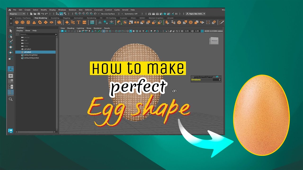 MAYA - level 1 - perfect EGG shape - YouTube