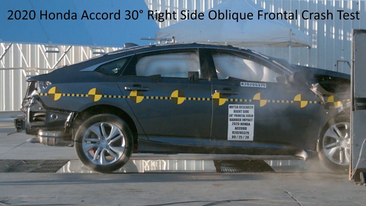 2020 Honda Accord 30° Right-Side Oblique Unbelted Frontal Crash Test ...