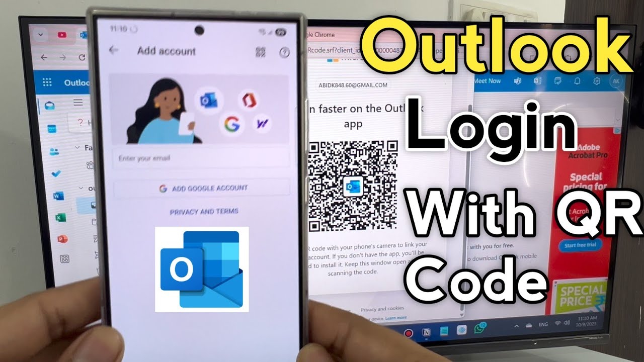 How to login outlook in mobile using qr code | Use a QR code to sign-in ...