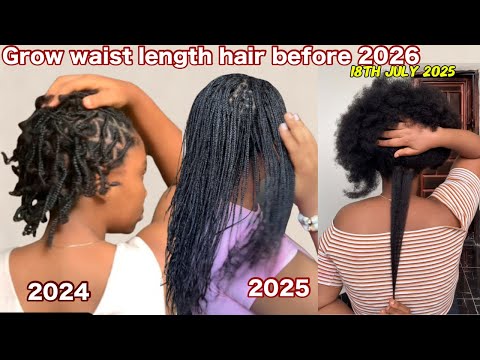 How I’m growing my hair to waist length in 2025!!!  Mini braids/ micro braids for hair growth 2025