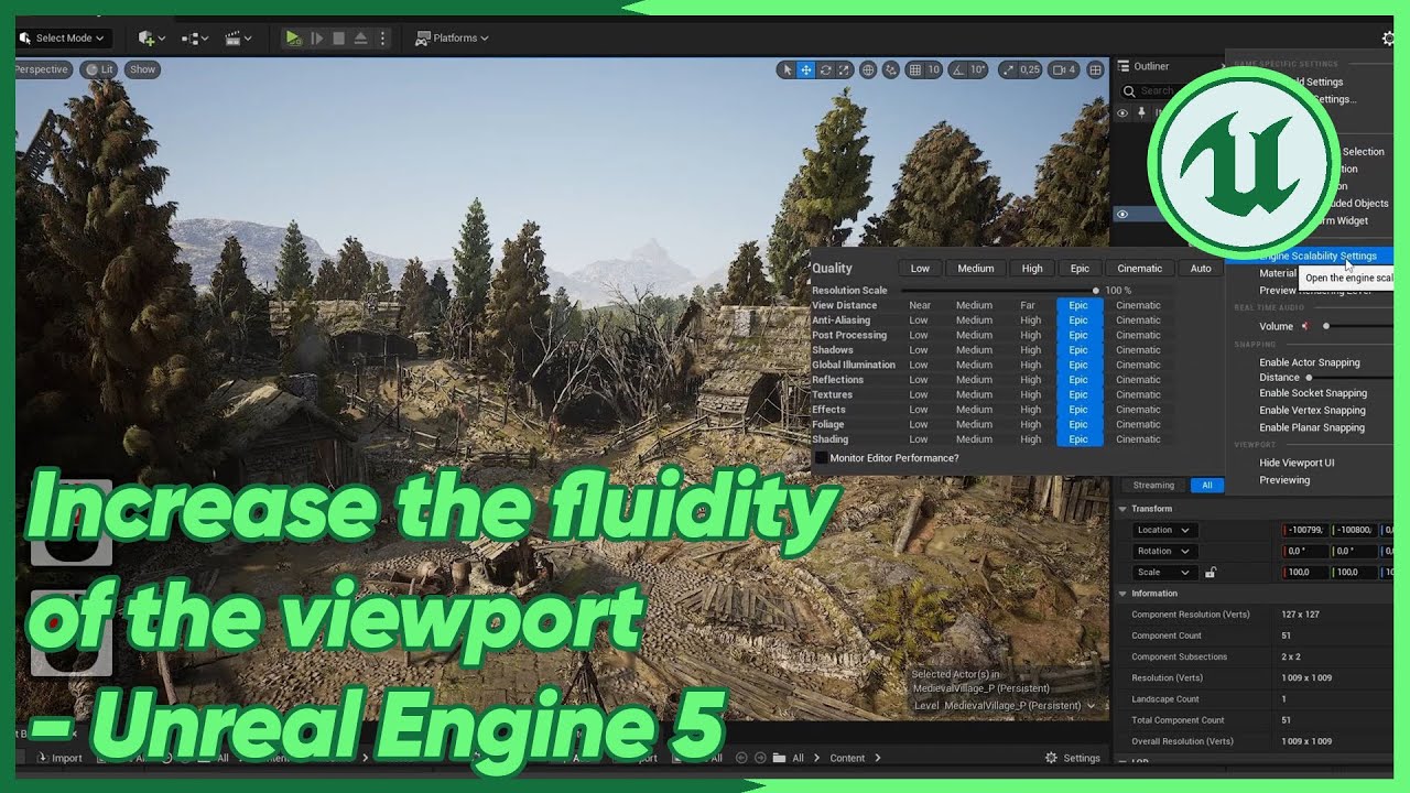 Increase the fluidity of the viewport - Unreal Engine 5 - YouTube