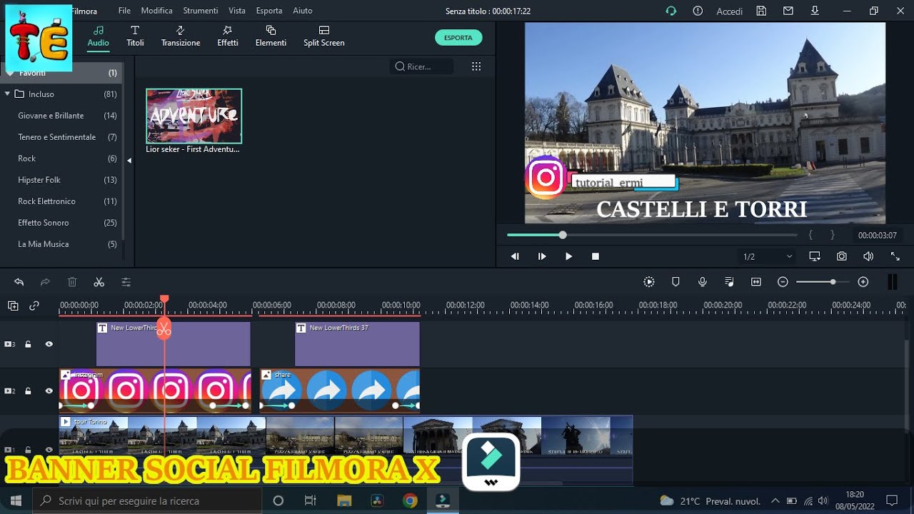 COME CREARE UNA BANNER SOCIAL CON FILMORA - YouTube