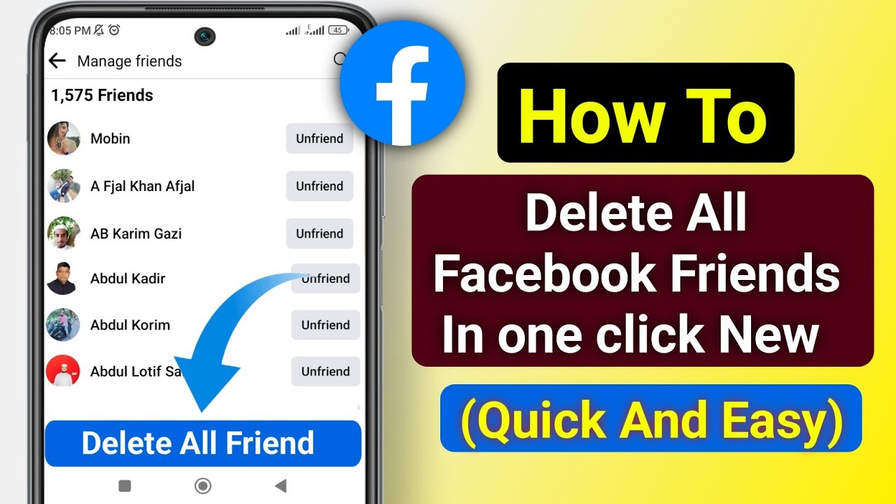 How To Delete All Facebook Friends In One Click | Delete All Facebook ...