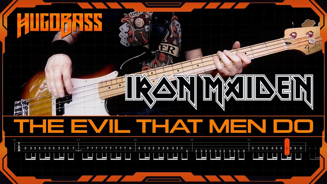 Iron Maiden – The Evil that Men Do | Bass Tutorial w/tab | Step-by-Step ...