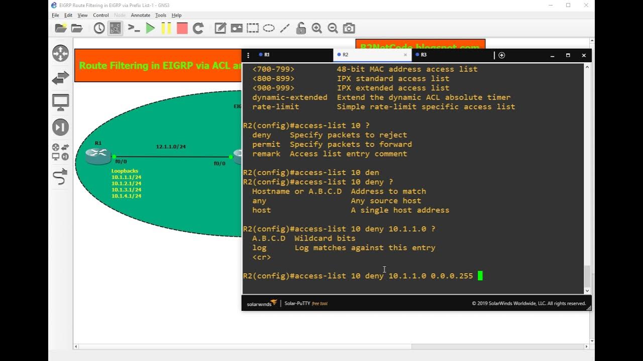 11 Route Filtering in EIGRP via ACL and Distribute List - YouTube