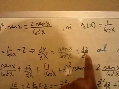 Ecuacion diferencial del tipo Ricati - YouTube