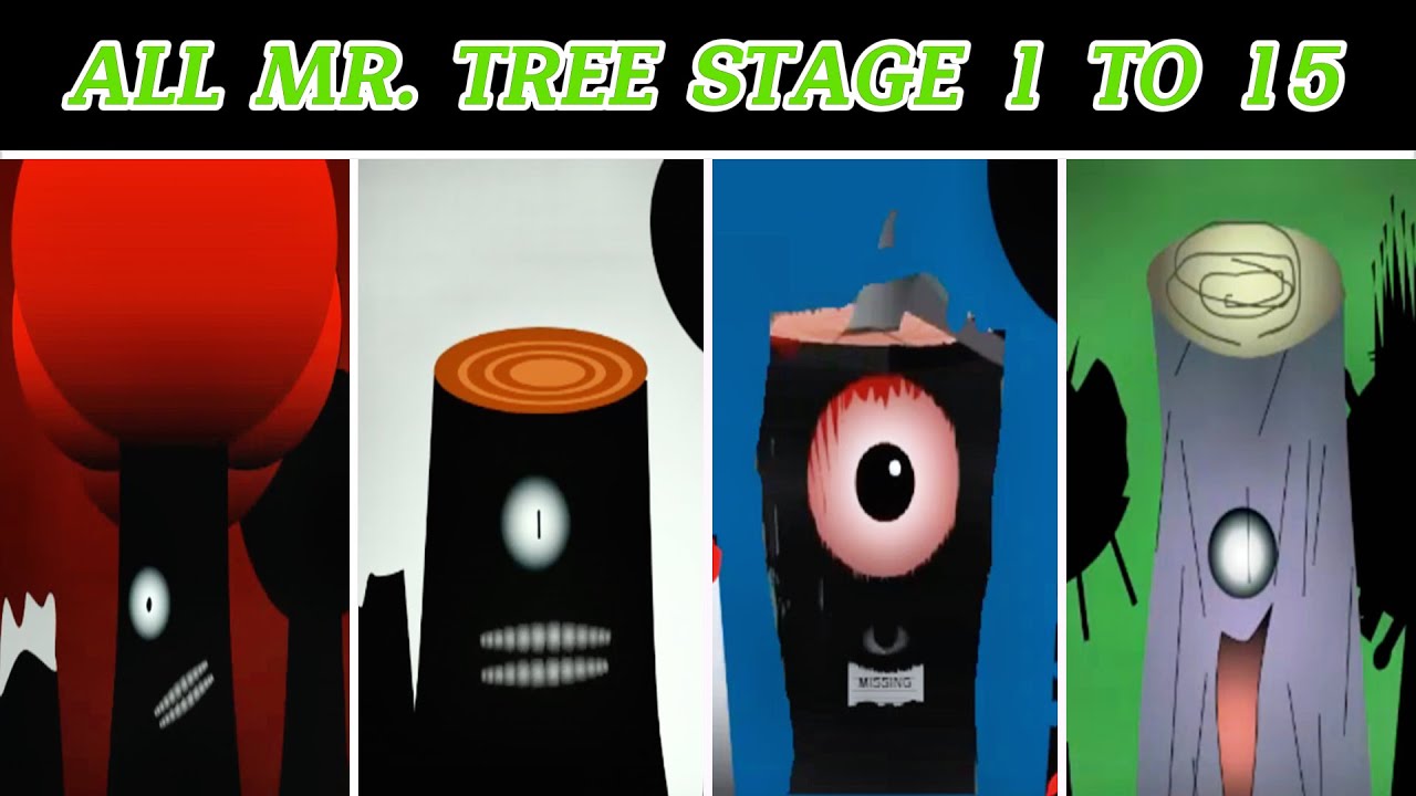 All MR. TREE Characters on Incredibox Sprunki! From Stage 1 to Stage 15 ...