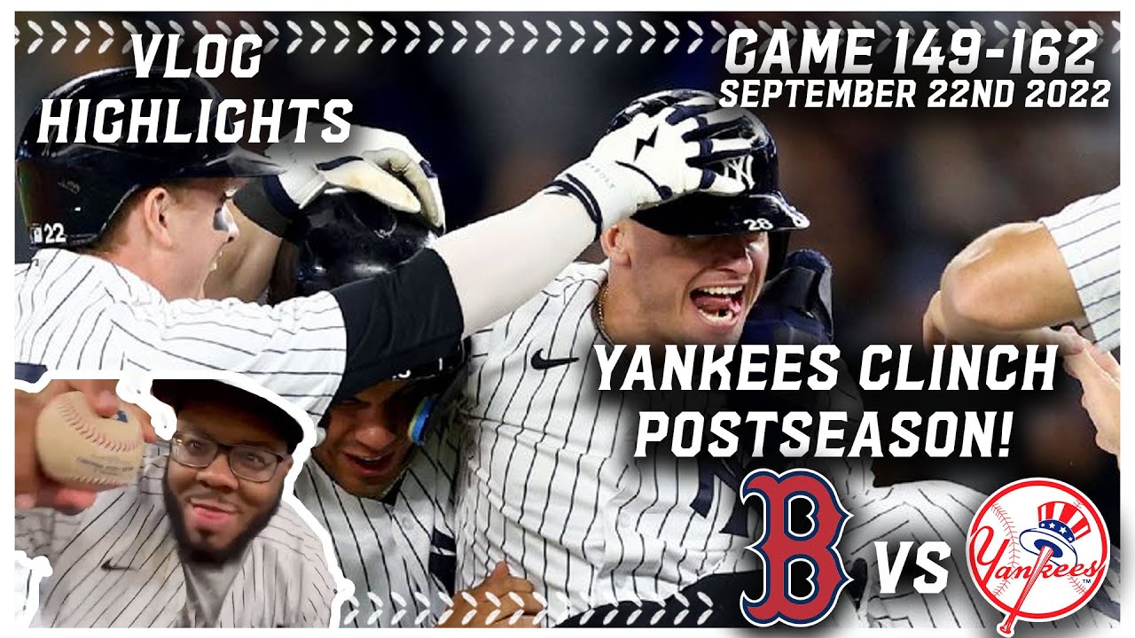 Game 149-162 RED SOX VS YANKEES! | YANKEES CLINCH POSTSEASON ON A ...