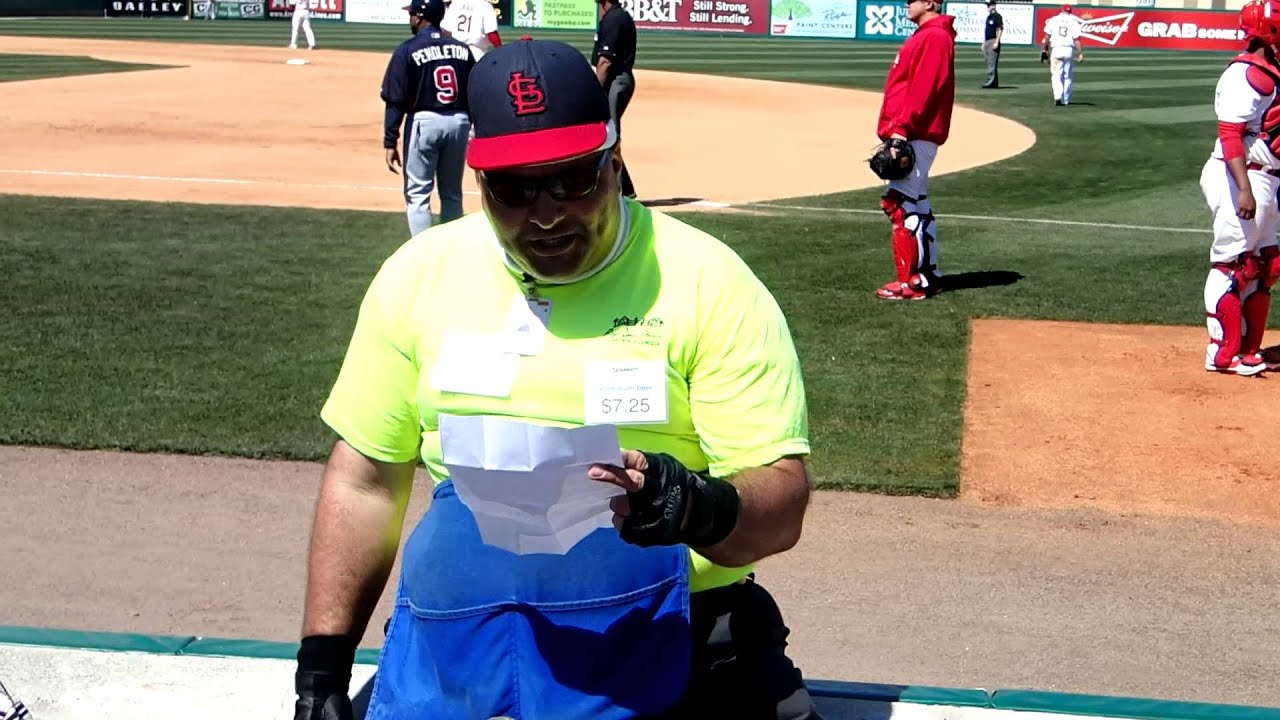 Beer Vendor Poem Roger Dean Stadium 3-14-13 - YouTube