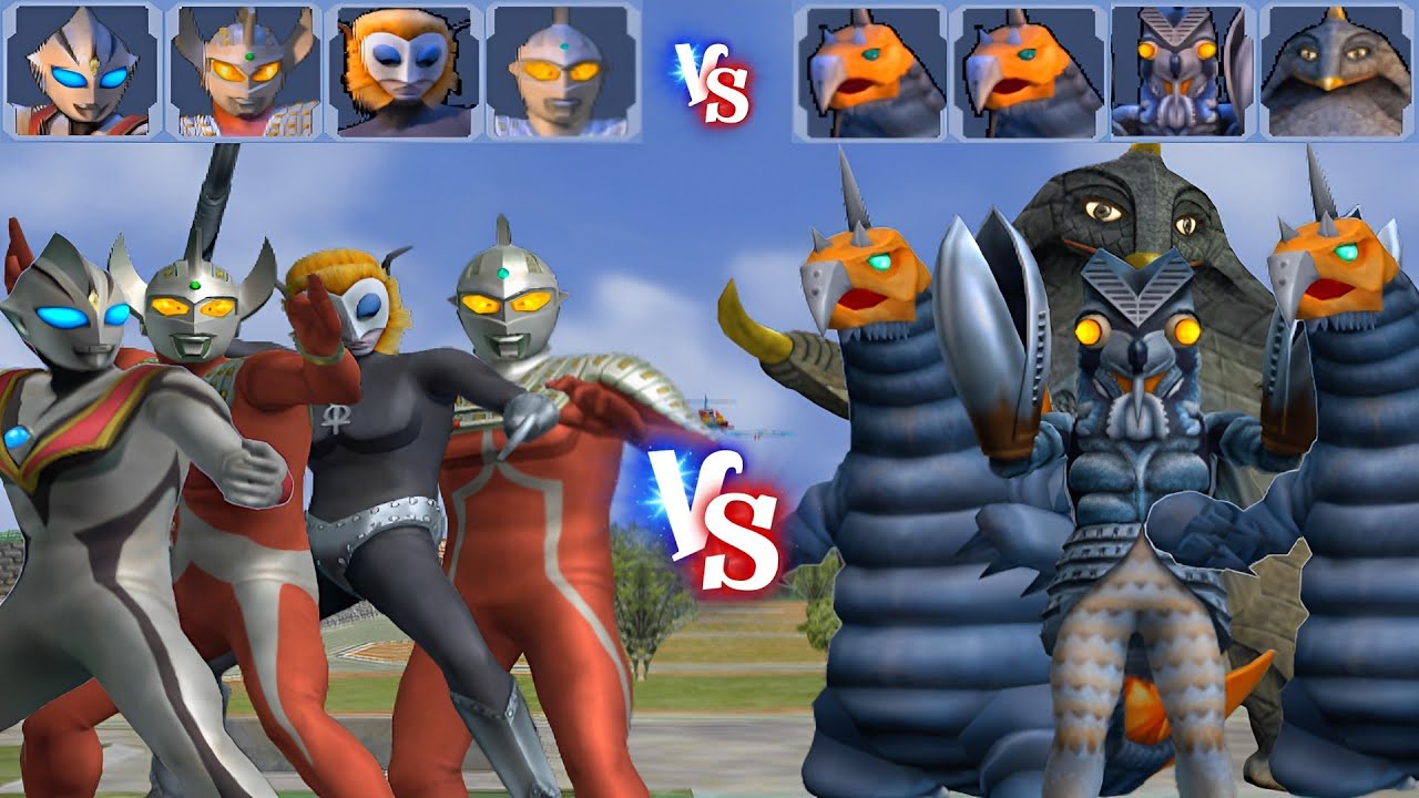 UFE3: Evil Tiga/Taro Ultraman/Magma Starman/Seven Ultraman vs Baksim ...