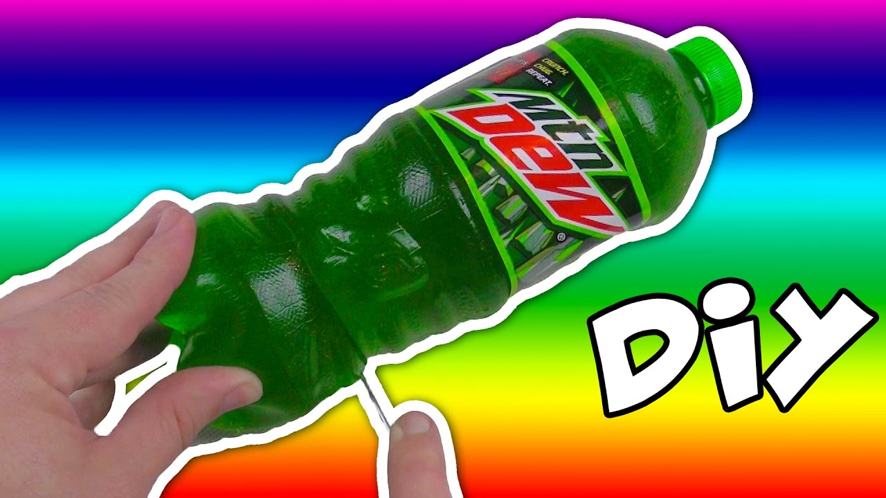 DIY How to Make EDIBLE GUMMY Soda Bottle MOUNTAIN DEW Cola Jello - YouTube