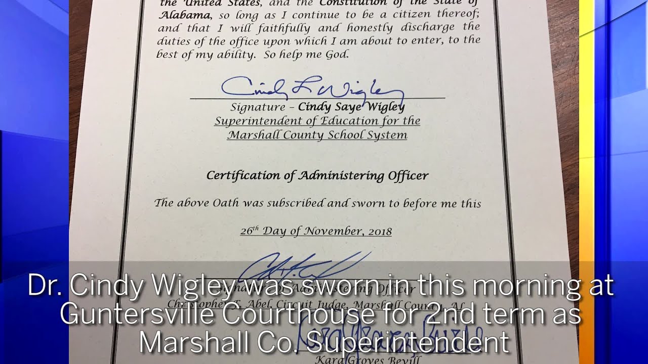 Dr. Cindy Wigley Sworn in for 2nd Term - YouTube