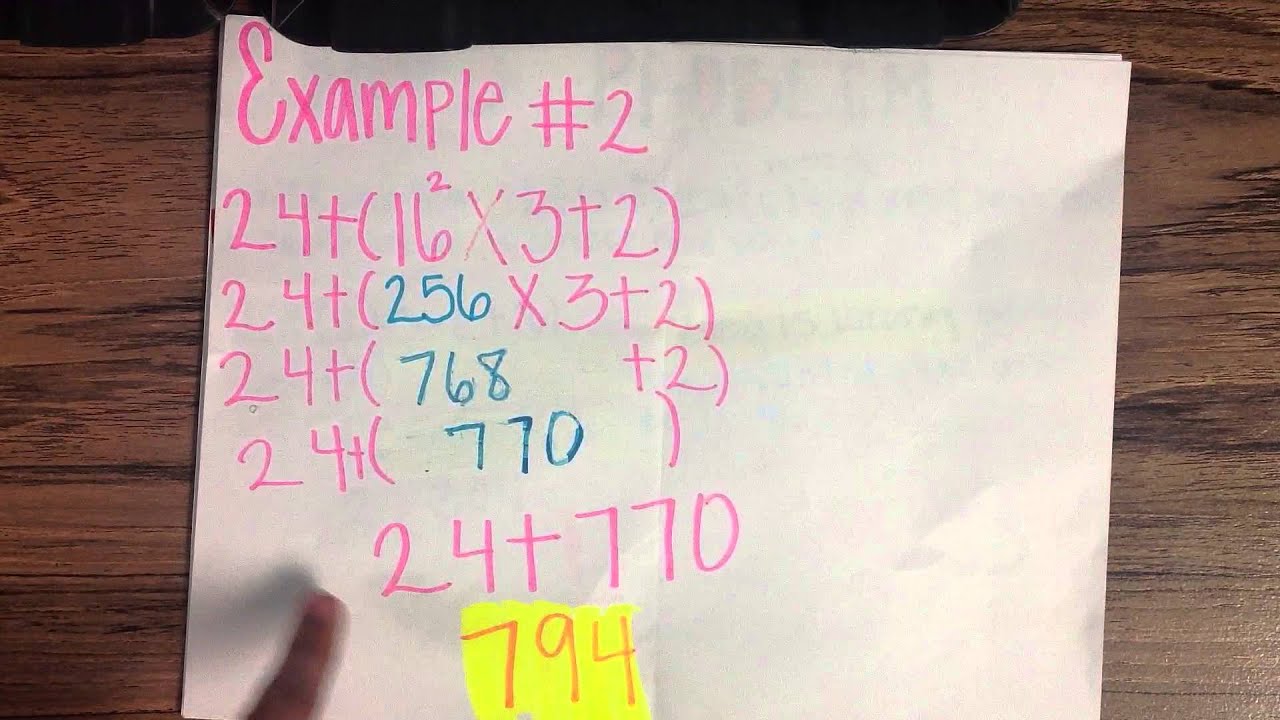 Pemdas paper slide video - YouTube