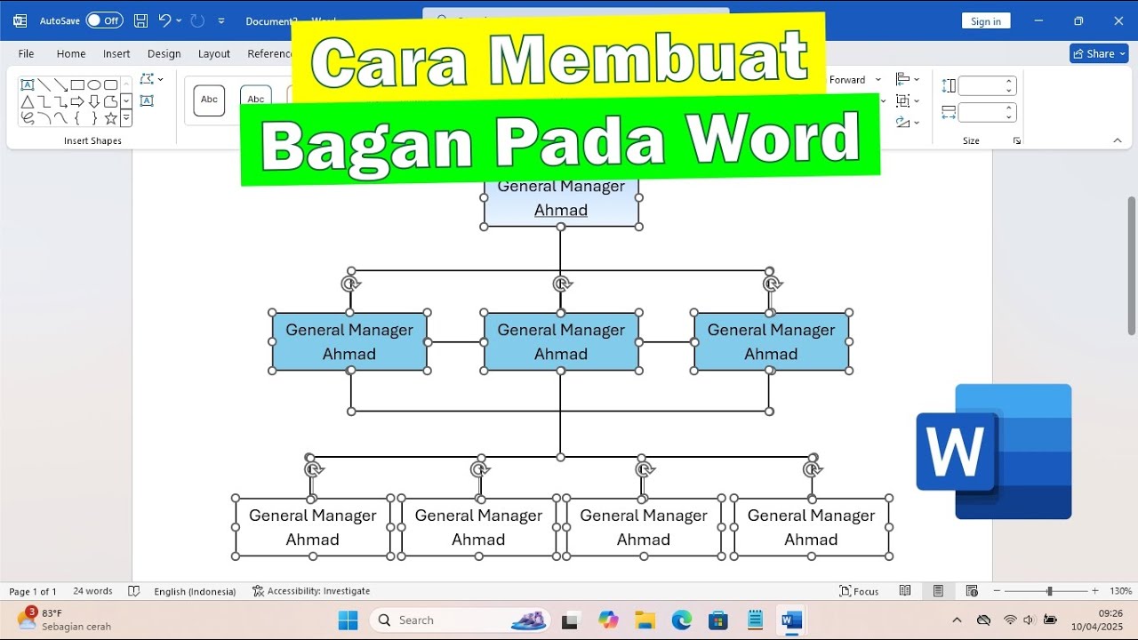 Cara Cepat Membuat Bagan Pada Word - YouTube