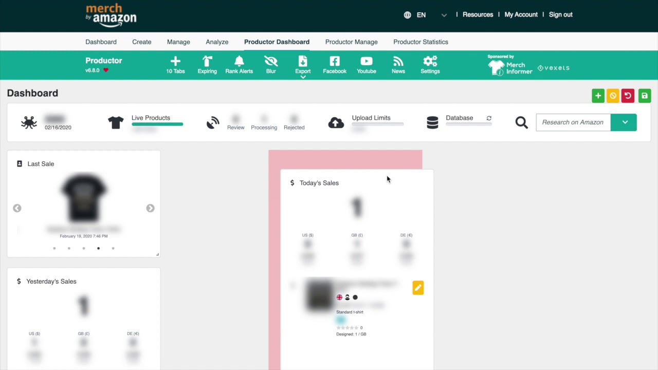 Productor for Merch by Amazon - Custom Dashboard - YouTube