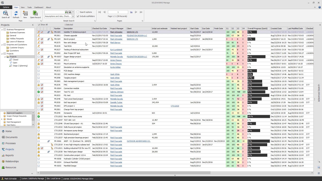 02 Project lists solidworks manage solfins - YouTube