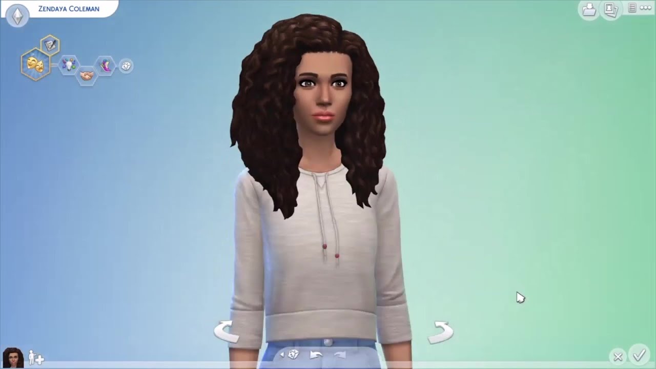 The Sims 4 Zendaya Inspired Sim | Create a Sim | No CC - YouTube