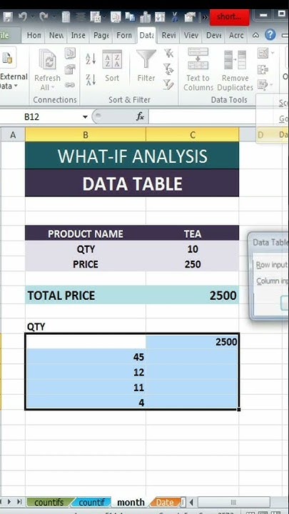WHAT- IF ANALYSIS In Excel #exceltutorial #nkexcelclasses #short #excel - YouTube