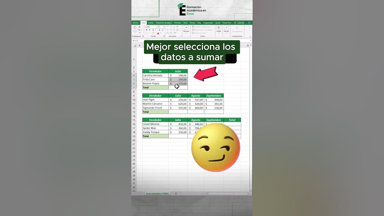 Suma datos masivos como un profesional. 😏 #excel #exceltips #exceltutorial # ...
