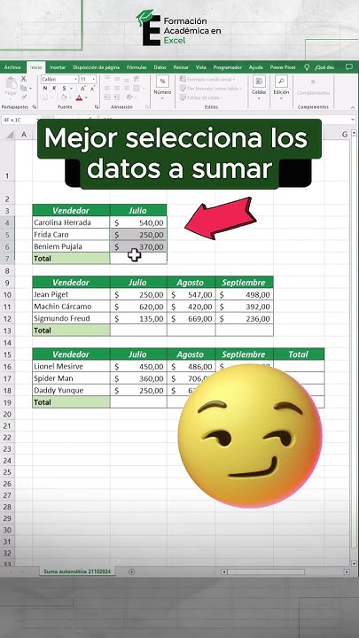 Suma datos masivos como un profesional. 😏 #excel #exceltips #exceltutorial # ...