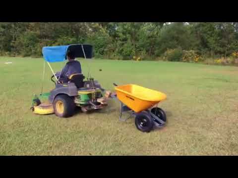 Wheelbarrow Trailer for Lawn Tractor - YouTube