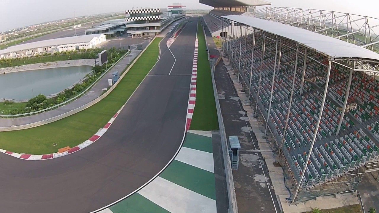 Aerial stock footage India Buddh circuit Greater Noida - YouTube