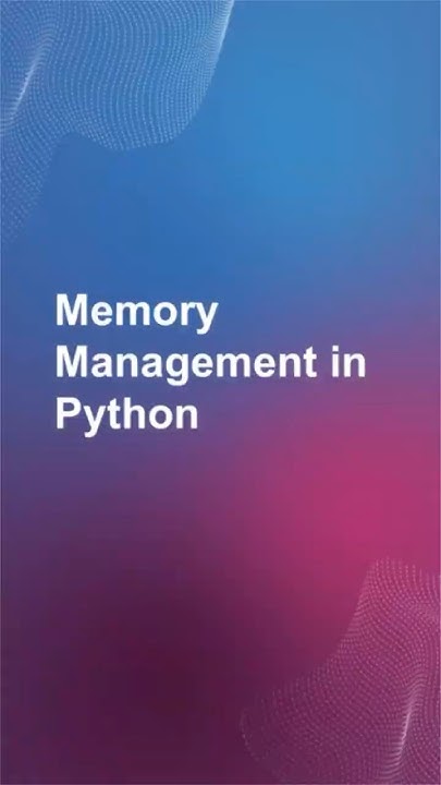 Python Memory Management #pythontips #shorts #pythontricks #garbagecollection #learnpython - YouTube