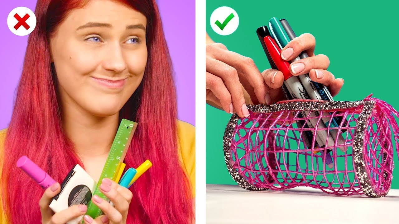Reuse! 12 DIY School Supplies and More Back to School Hacks - YouTube