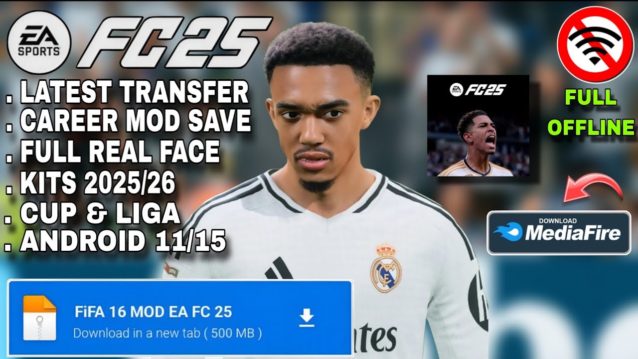 UNBELIEVABLE !! FIFA 16 MOD EA FC25 ANDROID OFFLINE | Can Career Mod ...
