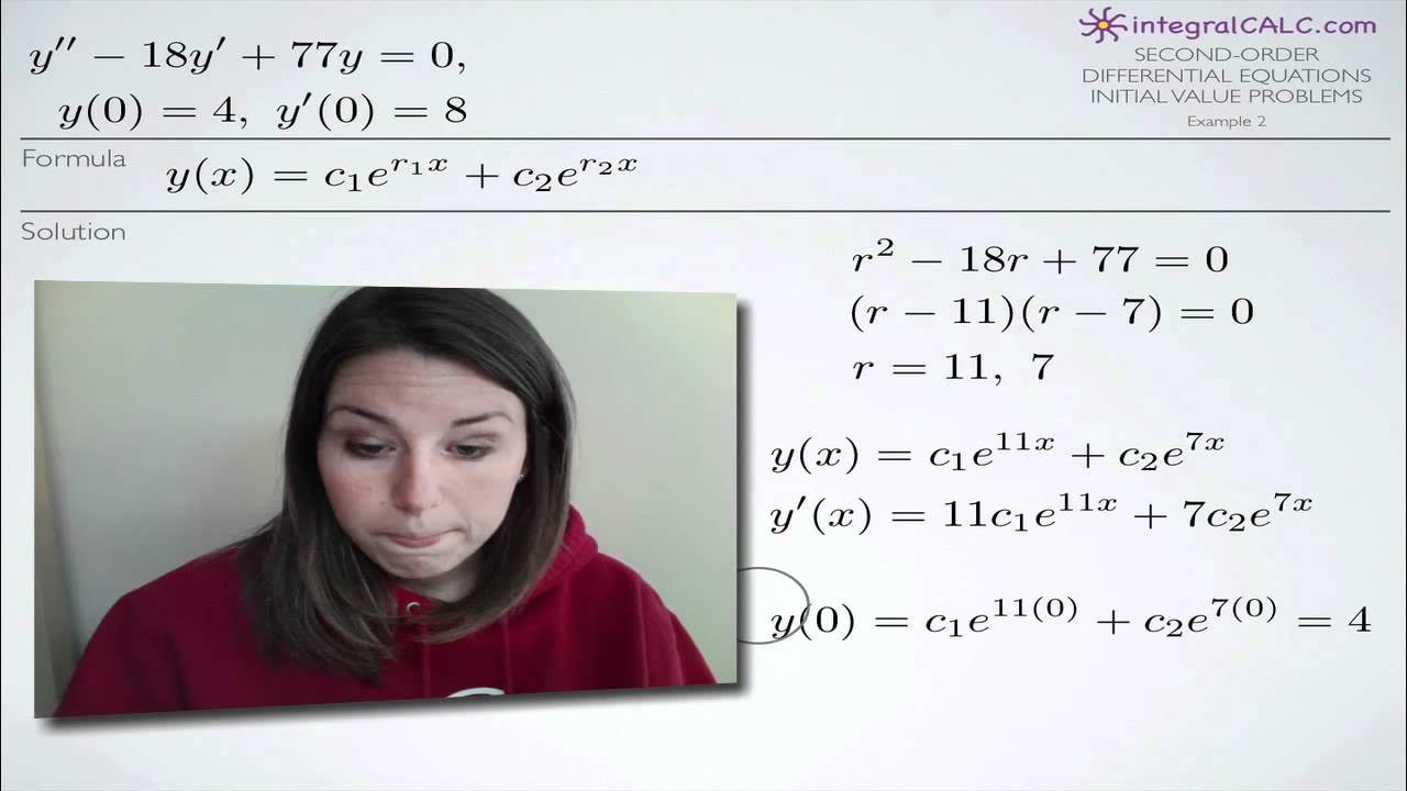Second-Order Differential Equations Initial Value Problems Example 2 (KristaKingMath) - YouTube