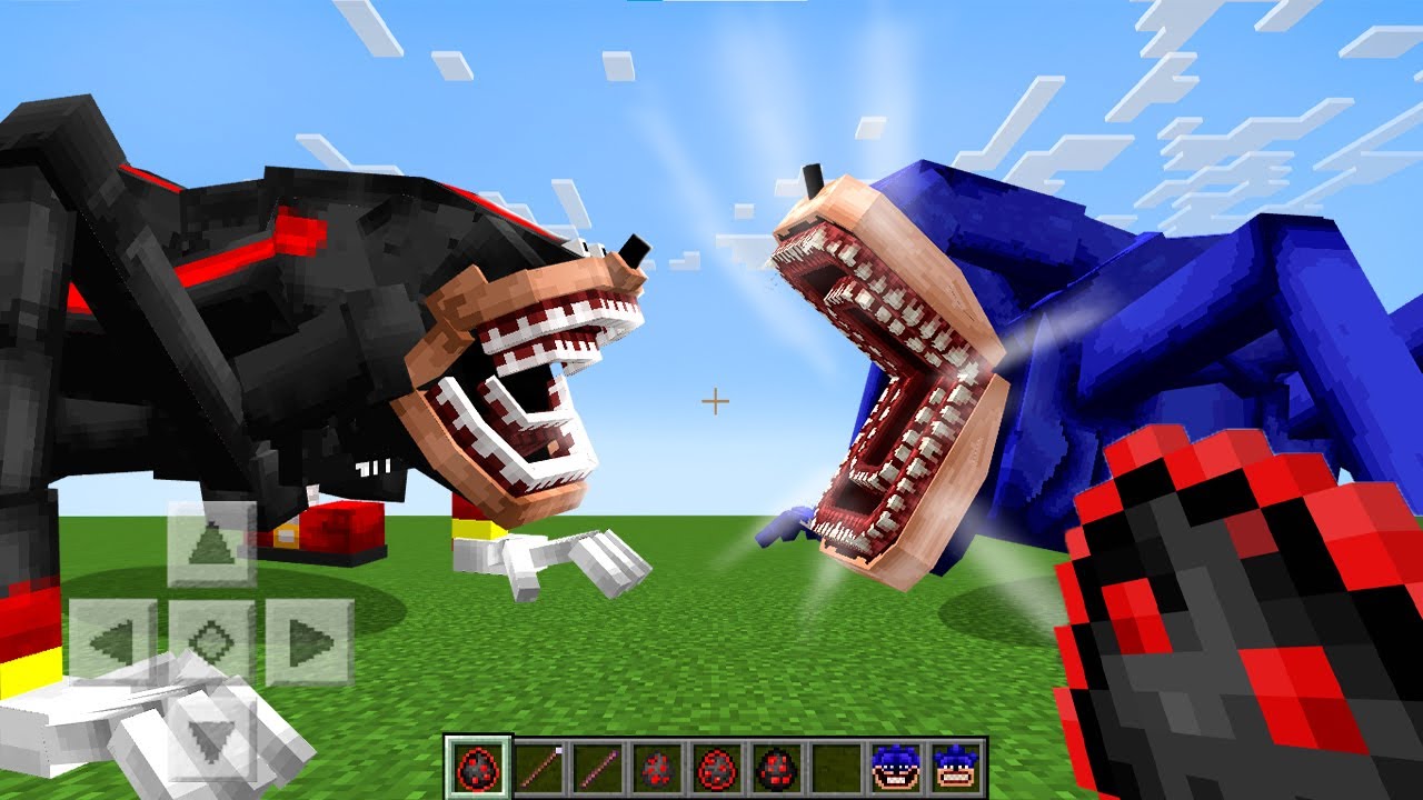 NEW Shin Shadow Sonic addon VS Shin Sonic ! Minecraft PE - YouTube