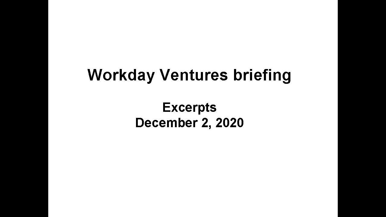 Analyst Cam: Workday Ventures - YouTube