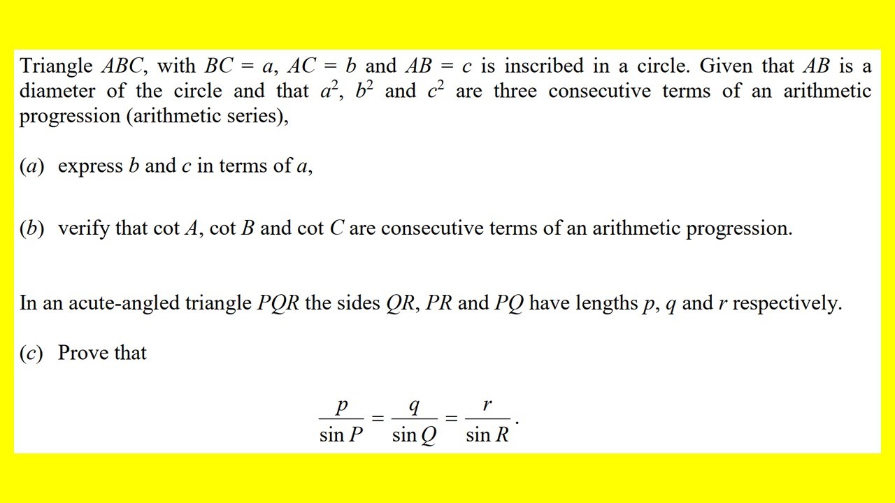 AEA 2004 q7 sequences + trigonometry (Maths: Advanced Extension Award ...