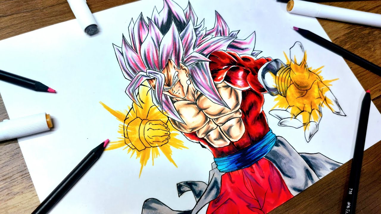How to Draw Gogeta Ssj4 ultra dragon ball legends | Tutorial - YouTube