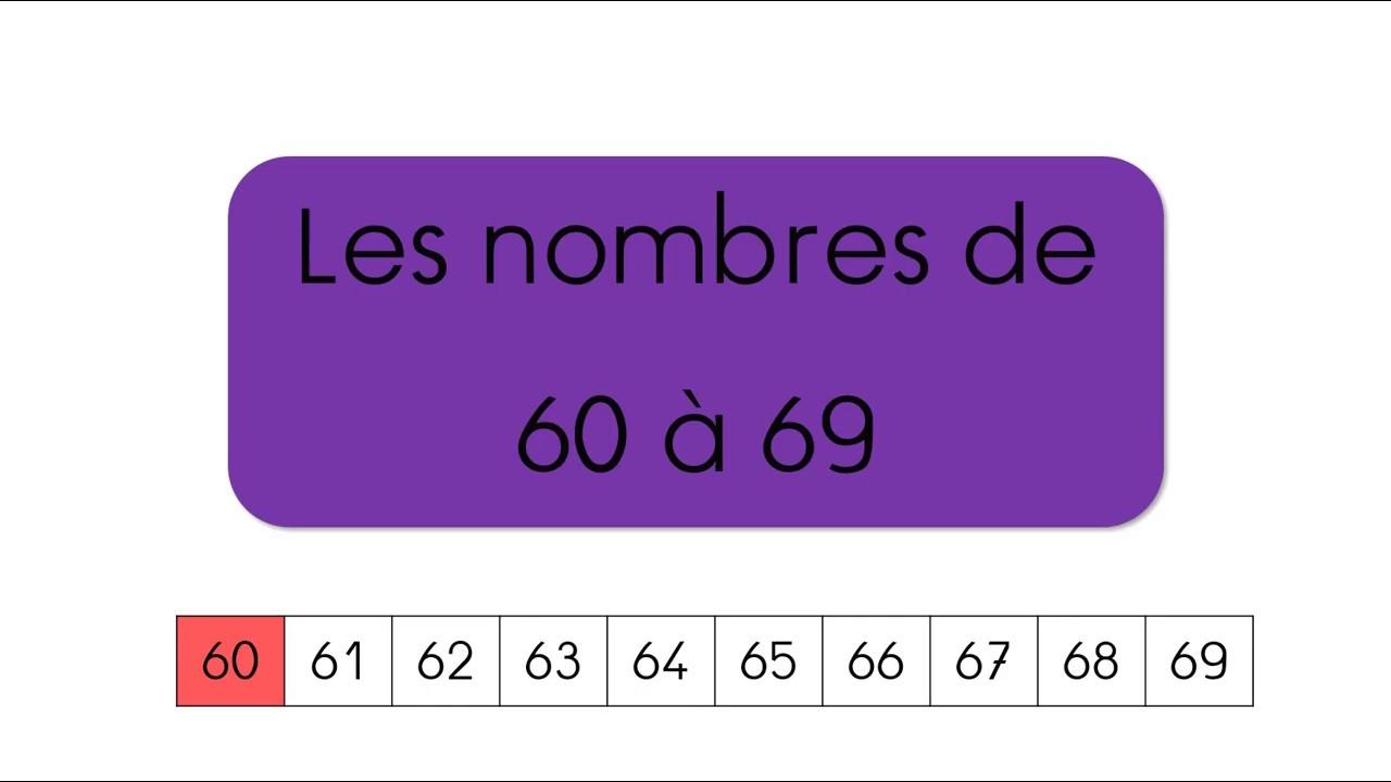 Les nombres de 60 à 69 - YouTube