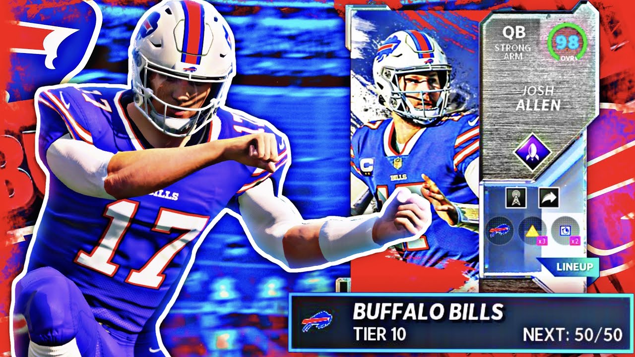 JOSH ALLEN GETS A MASSIVE UPGRADE!! (5 TD'S) 98 OVR PLAYOFF PROMO BILLS ...