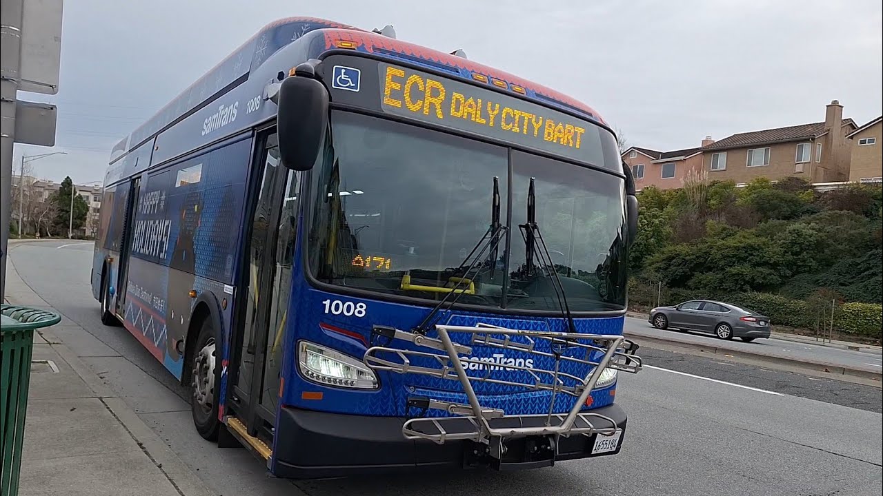 (Holiday Bus 2024) samTrans: 2022 New Flyer XE40 #1008 on Route ECR ...