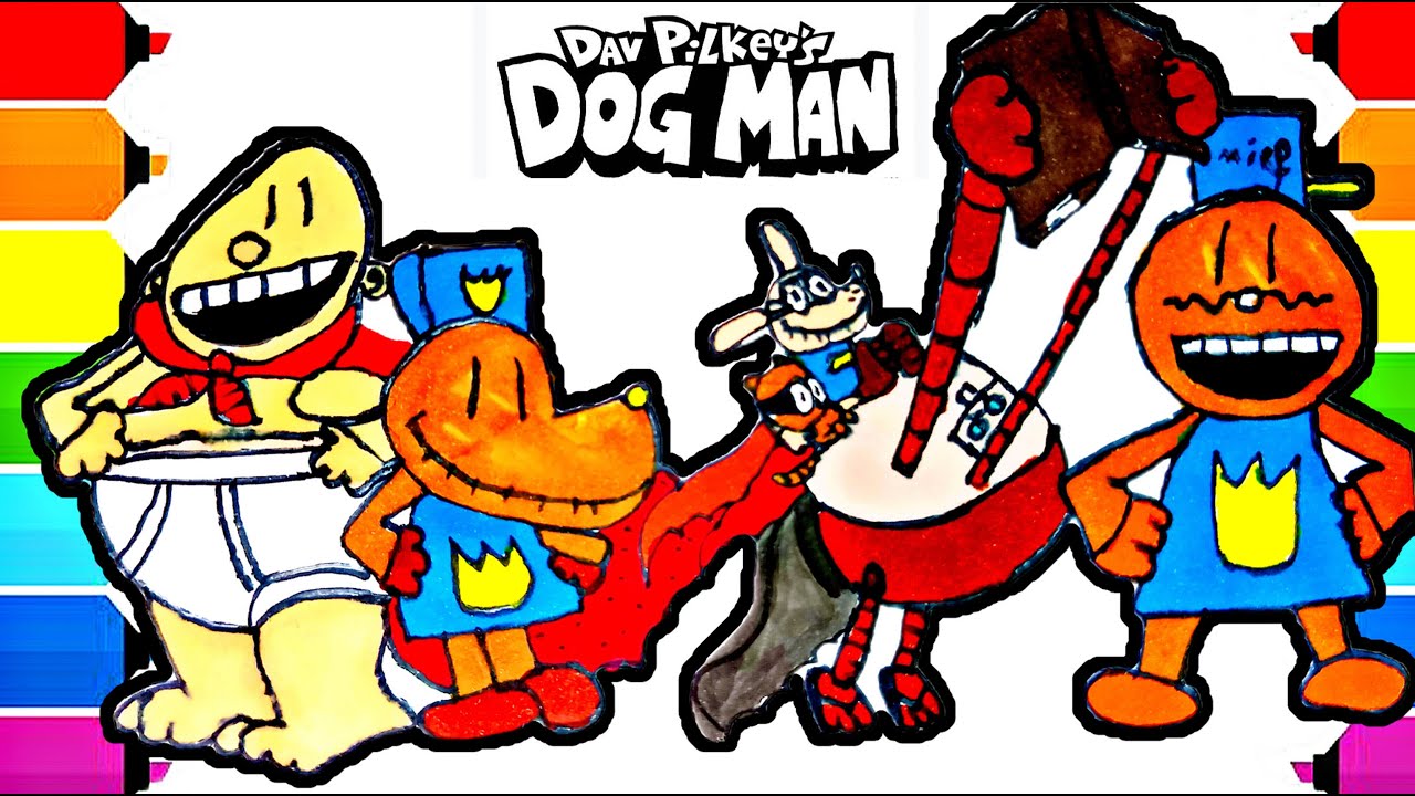 Dog Man NEW Big Coloring Pages // How To Color DOG MAN CHARACTERS ...