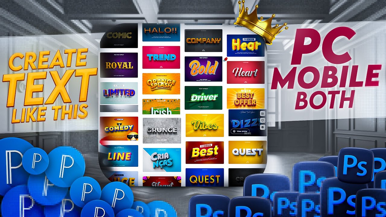 Create text effects like this on mobile and Photoshop I Amazing text ...