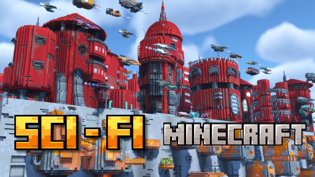 I built a Sci-Fi Cyberpunk City in Minecraft - YouTube