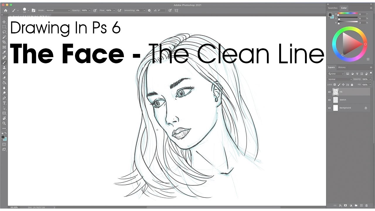 Drawing in Ps 6: The Face - The Clean Line - YouTube