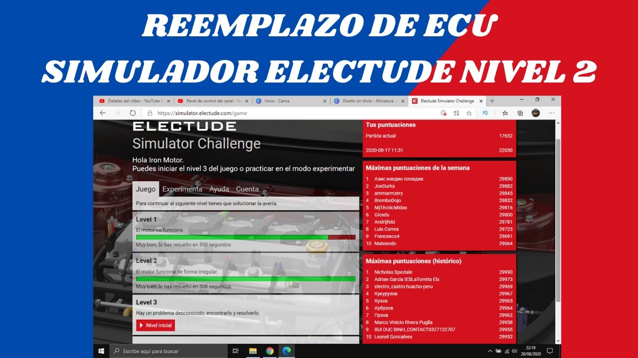 Reemplazo de ECU | LEVEL 2 | ELECTUDE SIMULATOR - YouTube